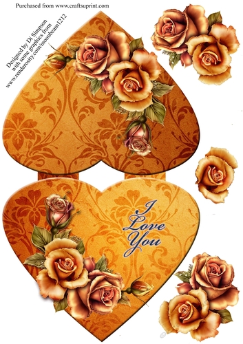 Heart Fold Floral Topper #3 - CUP945694_986 | Craftsuprint