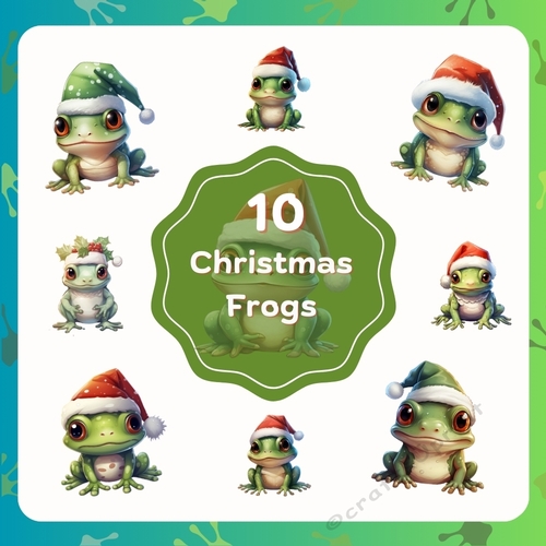 Christmas Frogs Clipart - CUP1349322_127960 | Craftsuprint