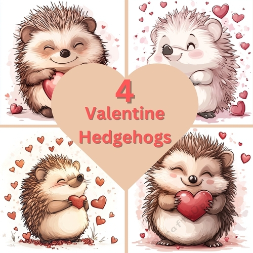 Valentine Cute Hedgehogs - CUP1354737_127960 | Craftsuprint