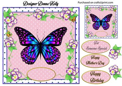 Polka Dot & Butterfly Birthday Card - CUP669705_2248 | Craftsuprint