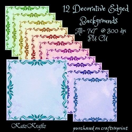 12 Decorative Edged Backgrounds - CUP873070_2248 | Craftsuprint