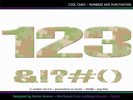Cool Camo Numbers and Punctuation - CUP647172_2311 | Craftsuprint