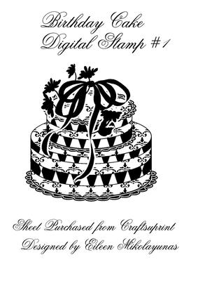 Birthday Cake Digital Stamp #1 - CUP209646_503 | Craftsuprint