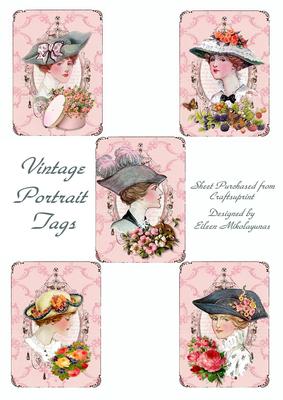 Vintage Portrait Tag Set - CUP214435_503 | Craftsuprint