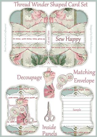 Cottage Chic Thread Winder Diecut Shaped Card Set - CUP327265_503 ...