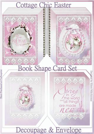 Cottage Chic Easter Book Shape Card Set - CUP406411_503 | Craftsuprint