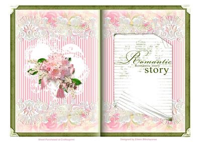 Romantic Story Open Book Shape Card Insert - CUP434498_503 | Craftsuprint