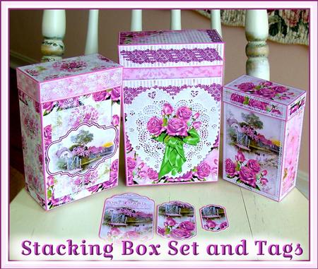Country Cottage Stacking Gift Box Set with Bonus Tags - CUP554154_503 ...