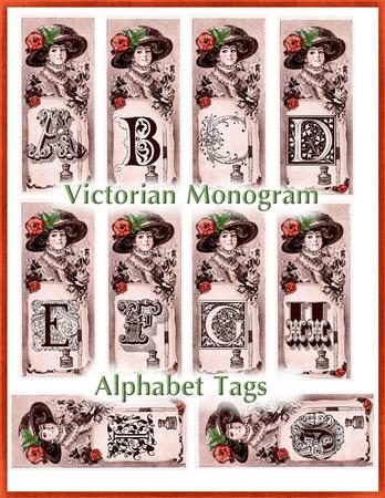 Victorian Alphabet Monogram Tags - CUP621594_503 | Craftsuprint