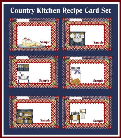 Country Kitchen Recipe Cards Set - CUP622925_503 | Craftsuprint