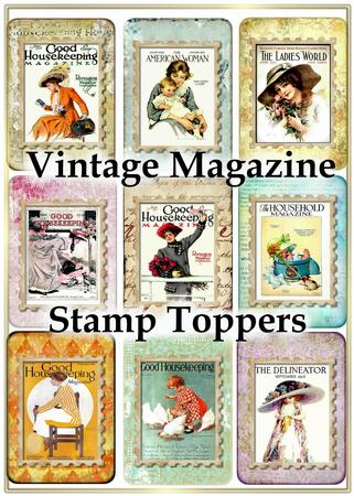 Vintage Lady's Magazines Stamp Card Toppers Set - CUP637200_503 ...