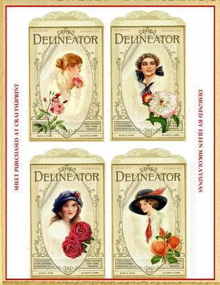 Set 4 Vintage Fashion Magazine Toppers Set 2 - CUP668735_503 | Craftsuprint