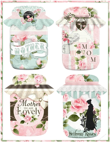 Cottage Chic Mothers Day Mason Jars for Cards, Tags, Crafts - CUP880879 ...