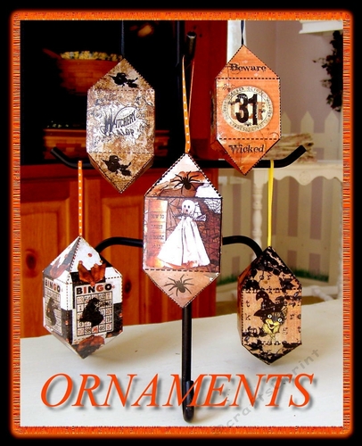 Set of 5 Halloween Dimensional Pyramid Ornaments - CUP910894_503 ...