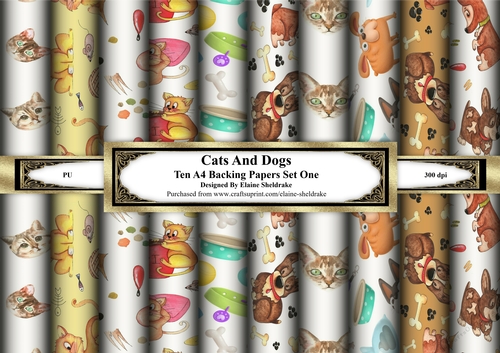 Cats And Dogs - Ten A4 Backing Papers - Set One - CUP1008732_604 ...