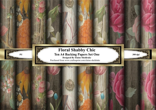 Floral Shabby Chic - Ten A4 Backing Papers - Set One - CUP1008738_604 ...