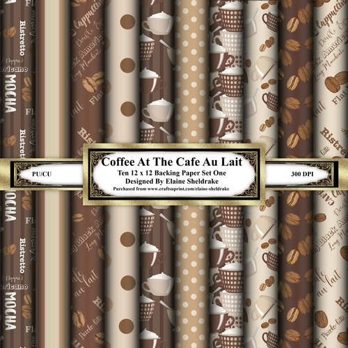 Coffee At The Cafe Au Lait - Ten 12 x 12 Assorted Backing Papers Set ...