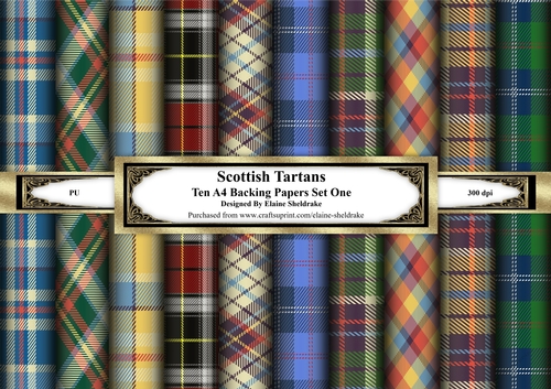 Scottish Tartans Ten A4 Backing Papaers Set One - CUP1023307_604 ...