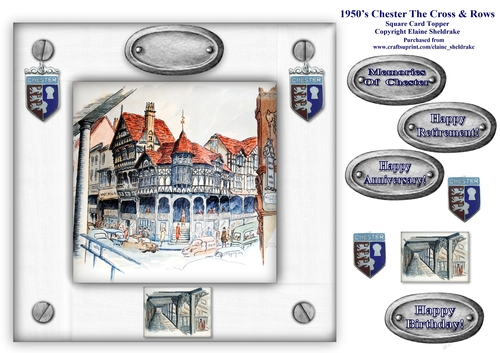Chester Cross & The Rows In The 1950s - CUP1024044_604 | Craftsuprint