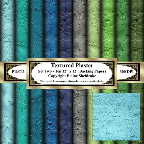 Textured Faux Artex Plaster - Ten 12 x 12 Sheets Backing Papers Set Two ...