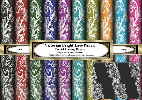 Victorian Lace Panels - Ten Bright A4 Backing Papers - CUP1041034_604 ...