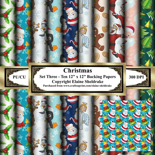 Christmas - Set Three - Ten 12 x 12 Backing Papers - CUP1044338_604 ...