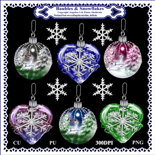 Baubles & Snowflakes - Designer Resource - CUP1058253_604 | Craftsuprint