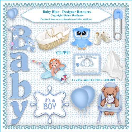 Baby Boy Blue - Designers Resource Kit - CUP1058763_604 | Craftsuprint
