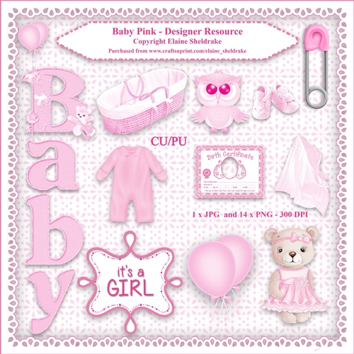 Baby Girl Pink - Designers Resource Kit - CUP1058767_604 | Craftsuprint