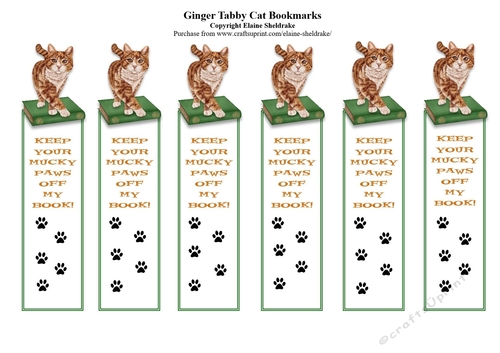 Ginger Tabby Cat Bookmarks x 6 - CUP1068316_604 | Craftsuprint