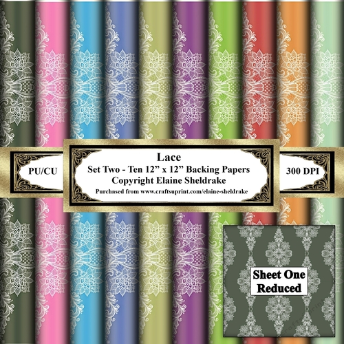 Floral Lace - Set Two - Ten 12 x 12 Sheets of Backing Paper ...