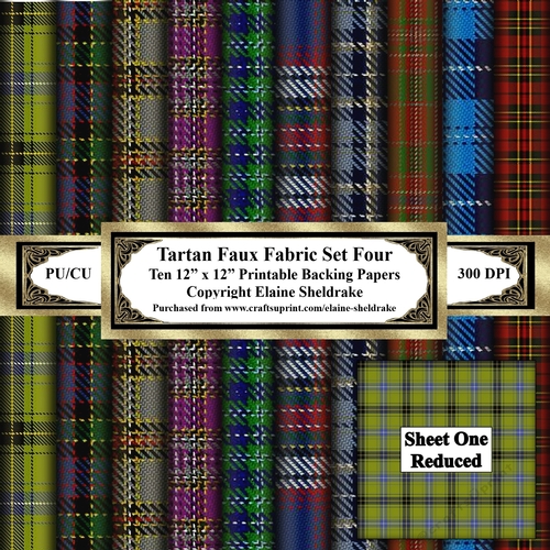 Tartan Paper - Set Four - Ten 12 x 12 Sheets Printable Papers ...