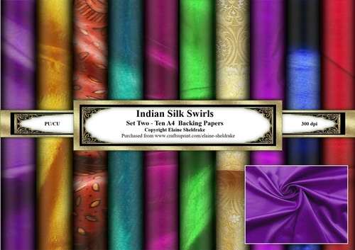 Indian Silk Swirls - Set One - Ten A4 Printable Sheets Of Backing ...