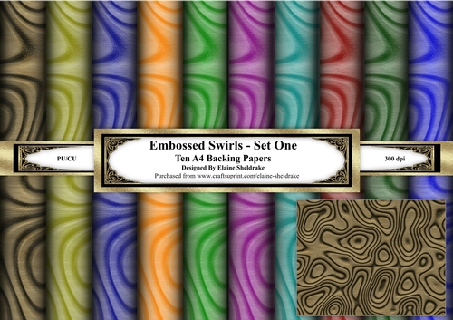 Embossed Swirls - Ten A4 Printable Backing Paper Set - CUP1102895_604 ...