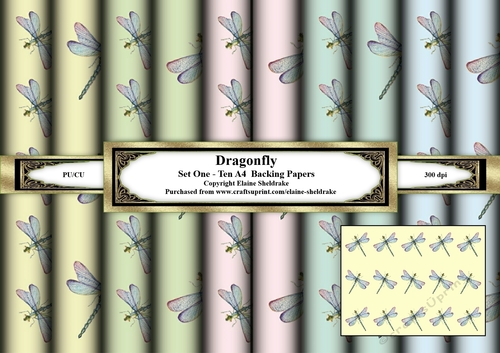 Dragonfly - Set One - Ten A4 Printable Backing Papers - CUP1114985_604 ...