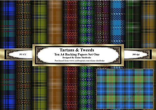 Ten Sheets Of Printable A4 Tartans & Tweeds Backing Paper Set ...