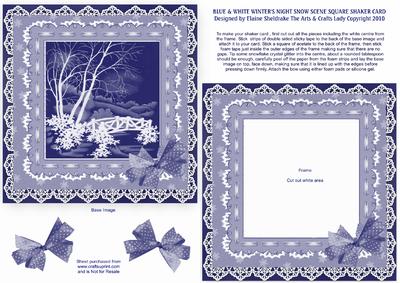 Blue & White Winter's Night Snow Scene Square Shaker Card - CUP127726 ...