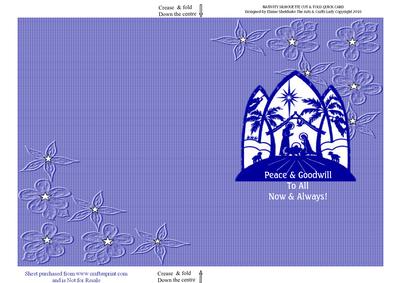 Nativity Blue Silhouette Print Cut & Fold A5 Quick Card - CUP133075_604 ...