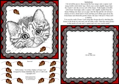 Tabby Kitten Cat & Mice Shaker Card or Frame Card - CUP134396_604 ...