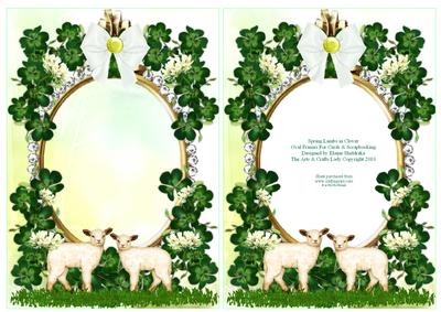 Spring Lambs in Clover Oval Frames for Cards & Scrapbooking - CUP149444 ...