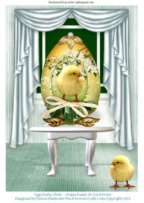 Egg Zactly Chick - Just Hatched - Happy Easter A4 Card Front ...
