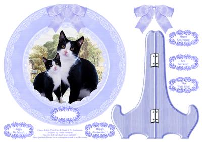 Casper Kitty Black & White Cats Plate Card, Stand & Senti - CUP202098 ...