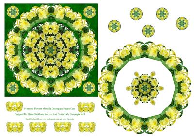 Primrose Flowers Mandala Decoupage Square Card Sheet - CUP207984_604 ...