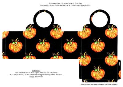 Halloween Jack O Lantern Trick or Treat Bag - CUP266317_604 | Craftsuprint