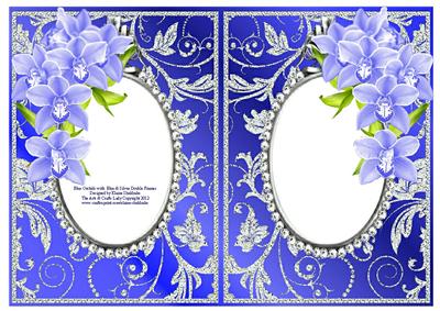 Blue Orchids with Blue & Silver Diamonds Double Frames - CUP309890_604 ...