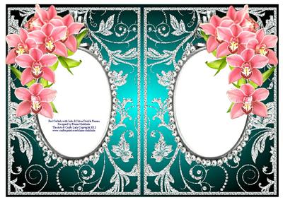 Red Orchids with Jade & Silver Diamonds Double Frames - CUP309968_604 ...