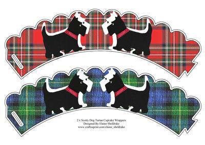 2 x Scottie Dog Scottish Tartan Cupcake Wrappers - CUP460062_604 ...