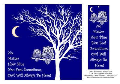 Owl Will Always Be Here (2) 8"x 8" Card Topper & Bookmark - CUP487000 ...