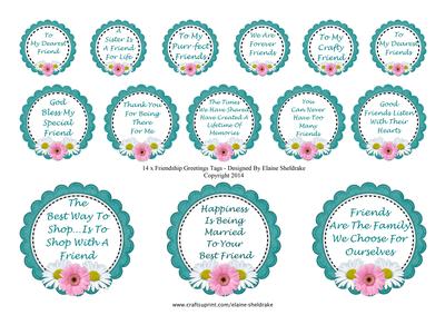 14 x Assorted Friendship Greetings Tags - Cards & Scrapbook - CUP557953 ...