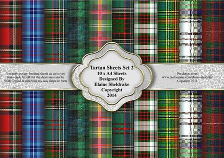 Tartan Type Fabric Set 2 - 10 x A4 Backing Paper Sheets - CUP582102_604 ...